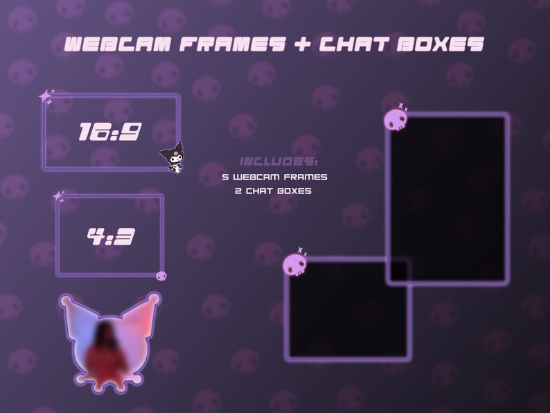 Goth Bunny Purple Stream Package Twitch Overlay - Y2k - Aesthetic ...