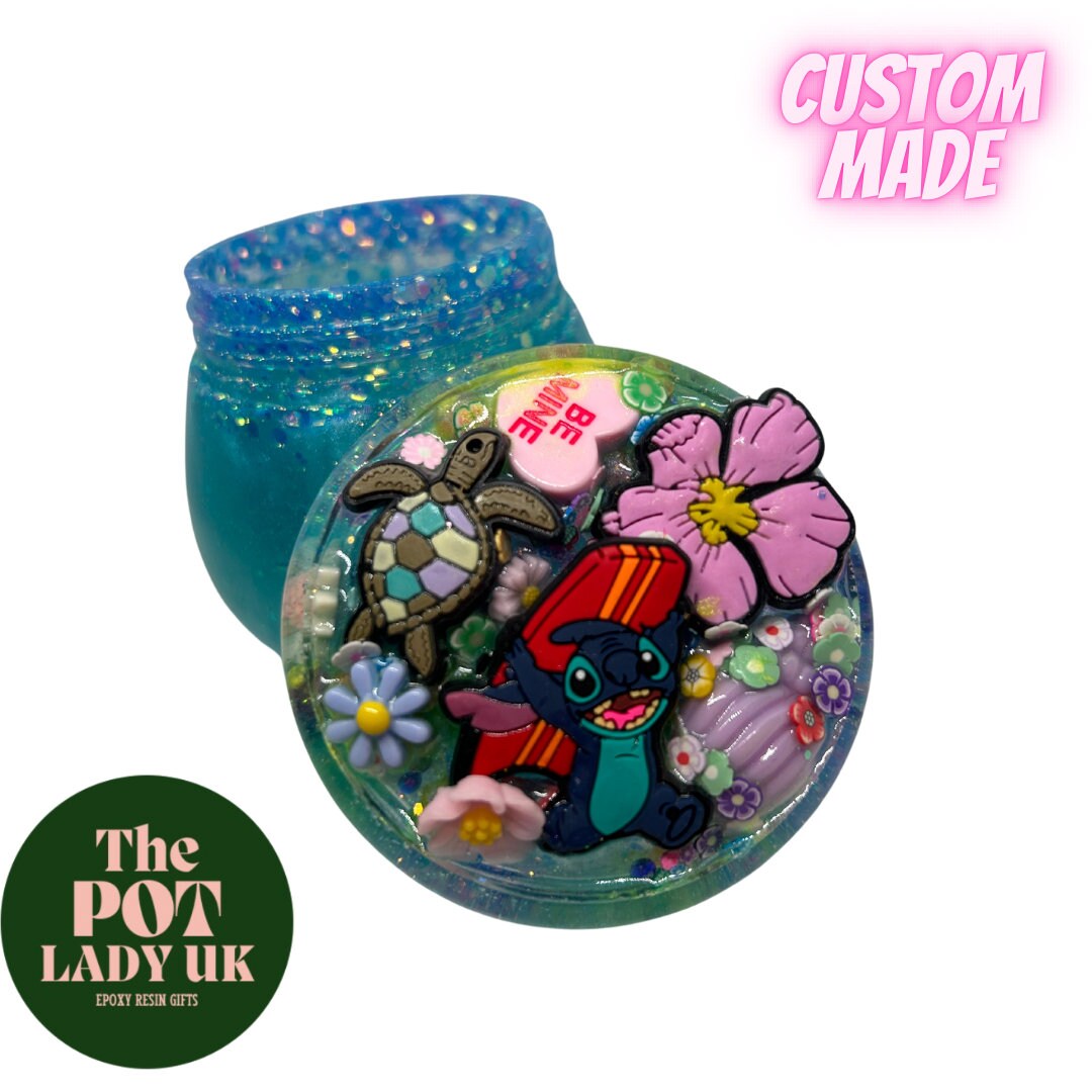 Stitch From Lilo and Stitch Keepsake Jar Pot. Stash Pot, Boho Decor ...