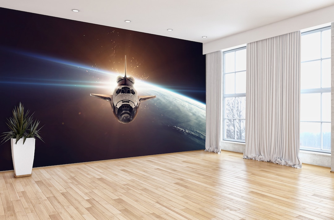 SPACE SHUTTLE Earth View Wall Mural Wallpaper - Etsy