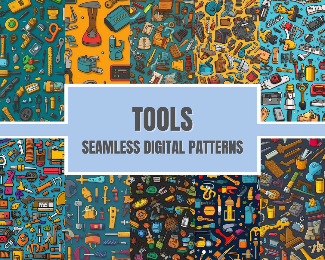 Tools Seamless Pattern Tools Digital Pattern Tools Print - Etsy