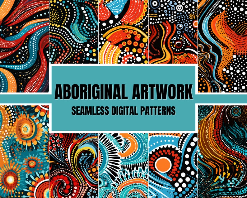 Aboriginal Style Artwork Seamless Pattern, Aboriginal Digital Pattern ...