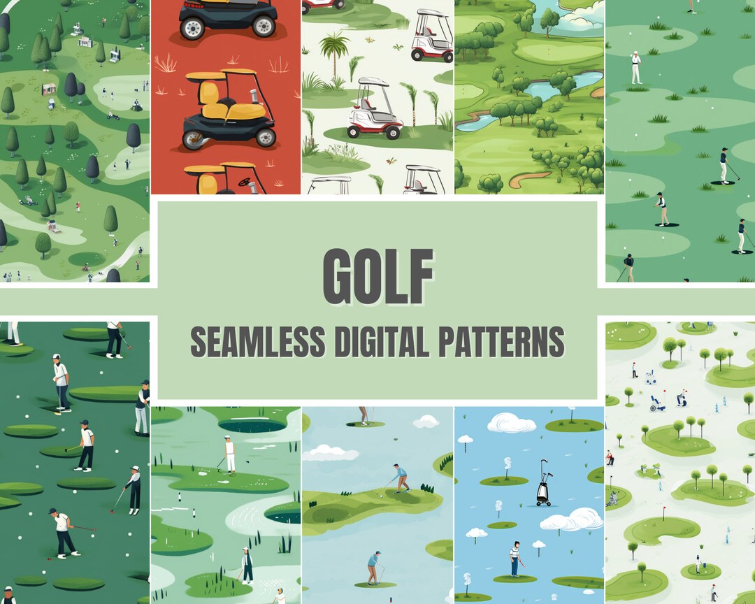 Golf Seamless Pattern, Golf Digital Pattern, Golf Print, Golf ...