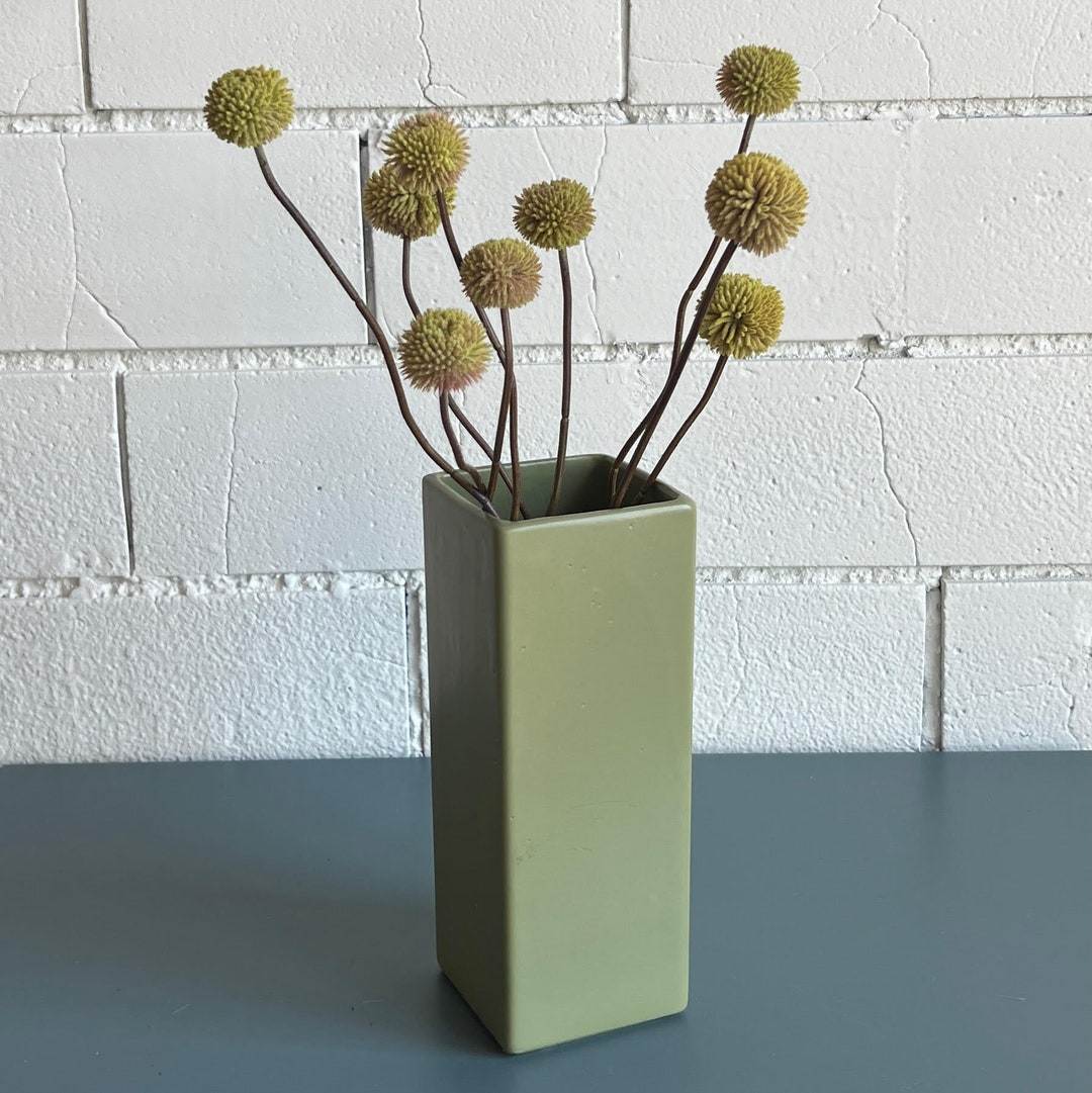 1960s Mccoy Green Floraline Vase - Etsy