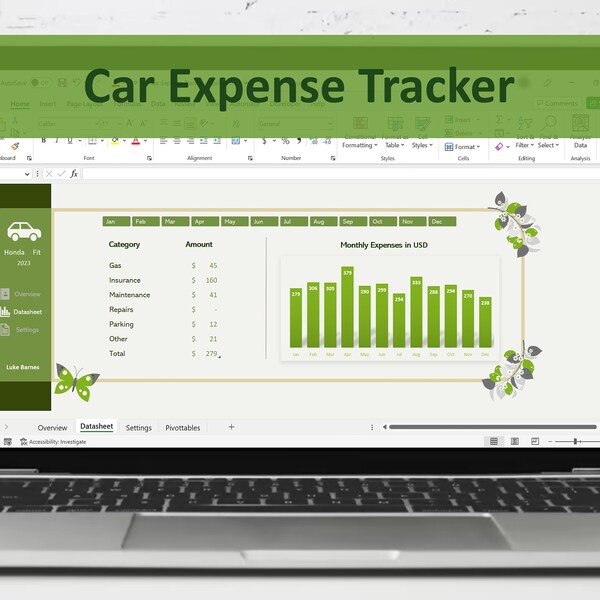 Excel Car Expenses - Etsy