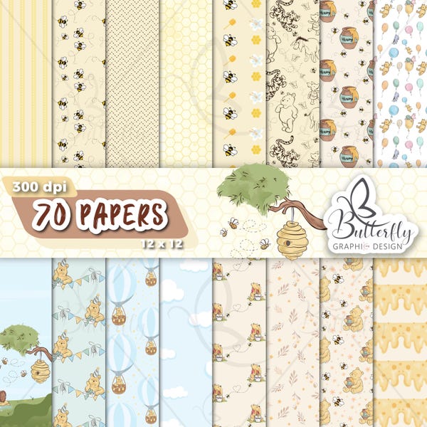 Winnie the Pooh Wallpaper Baby Shower - Etsy