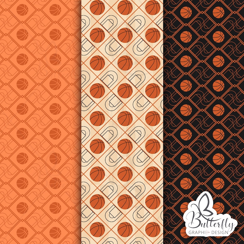 Basketball Digital Paper, Scrapbook Basketball - Etsy