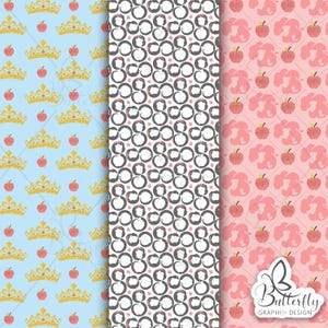 White Princess Pink Digital Paper, Scrapbook Princess - Etsy