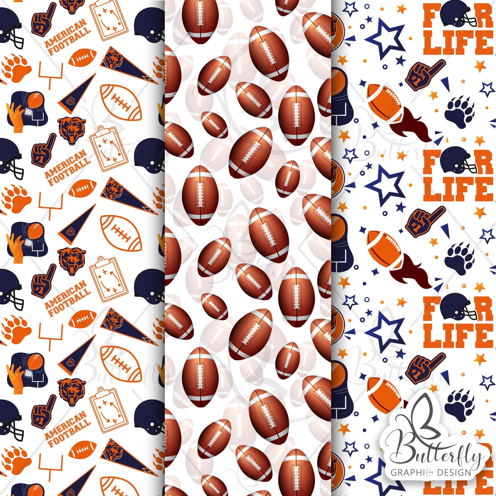 American Football Digital Paper, Scrapbook American Football - Etsy