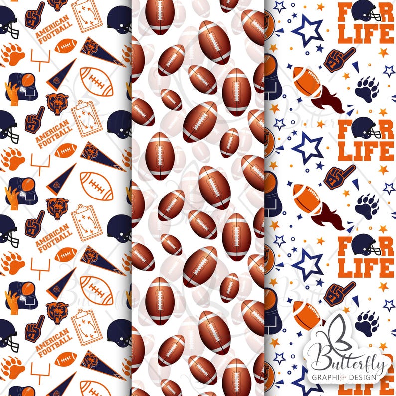 American Football Digital Paper, Scrapbook American Football - Etsy