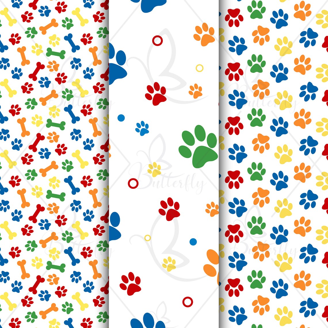 Paw Digital Paper, Scrapbook Paw, Seamless Pattern - Etsy