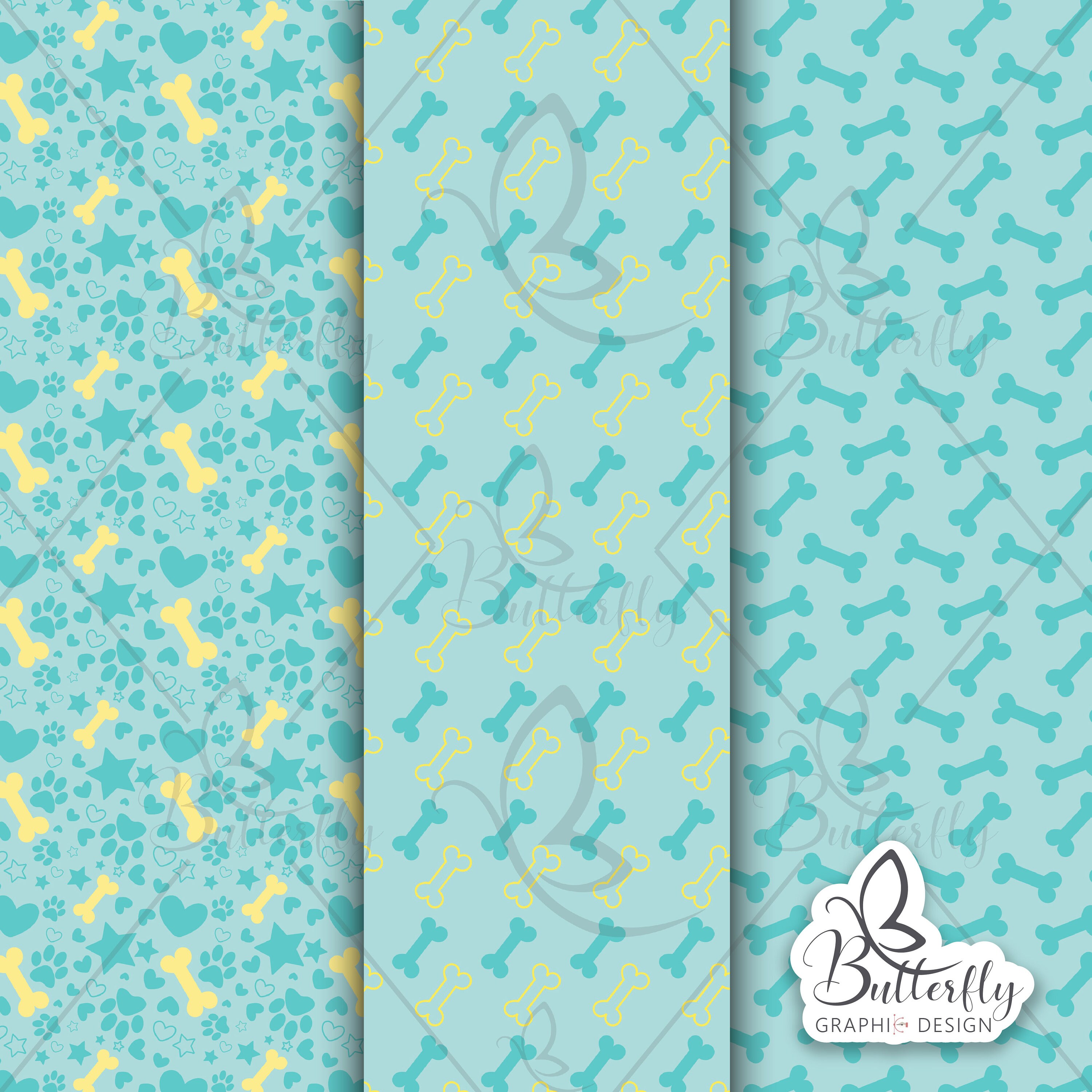 Paw Girls Digital Paper, Scrapbook, Wallpaper, Seamless Pattern - Etsy