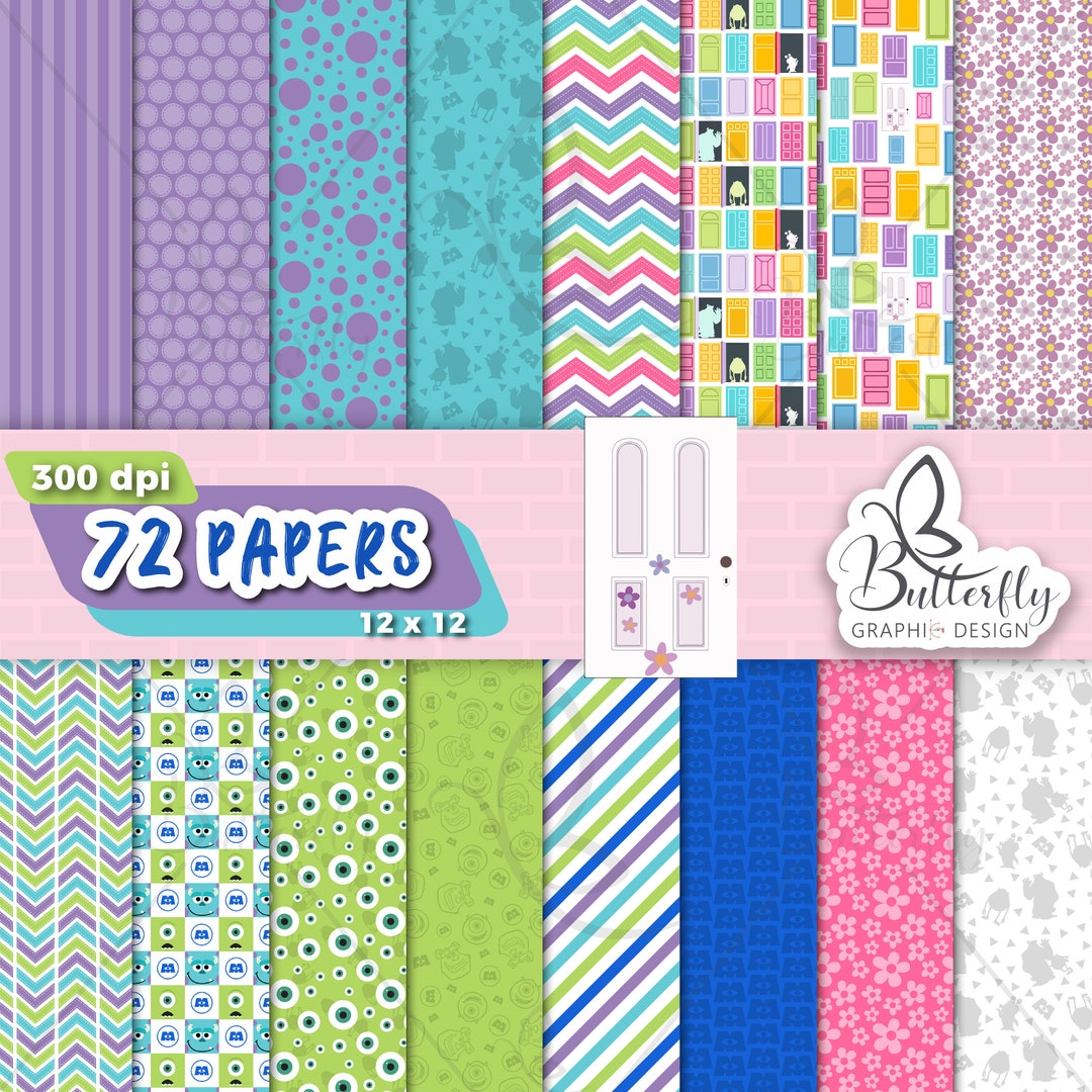 Monsters Digital Paper, Scrapbook Monsters - Etsy