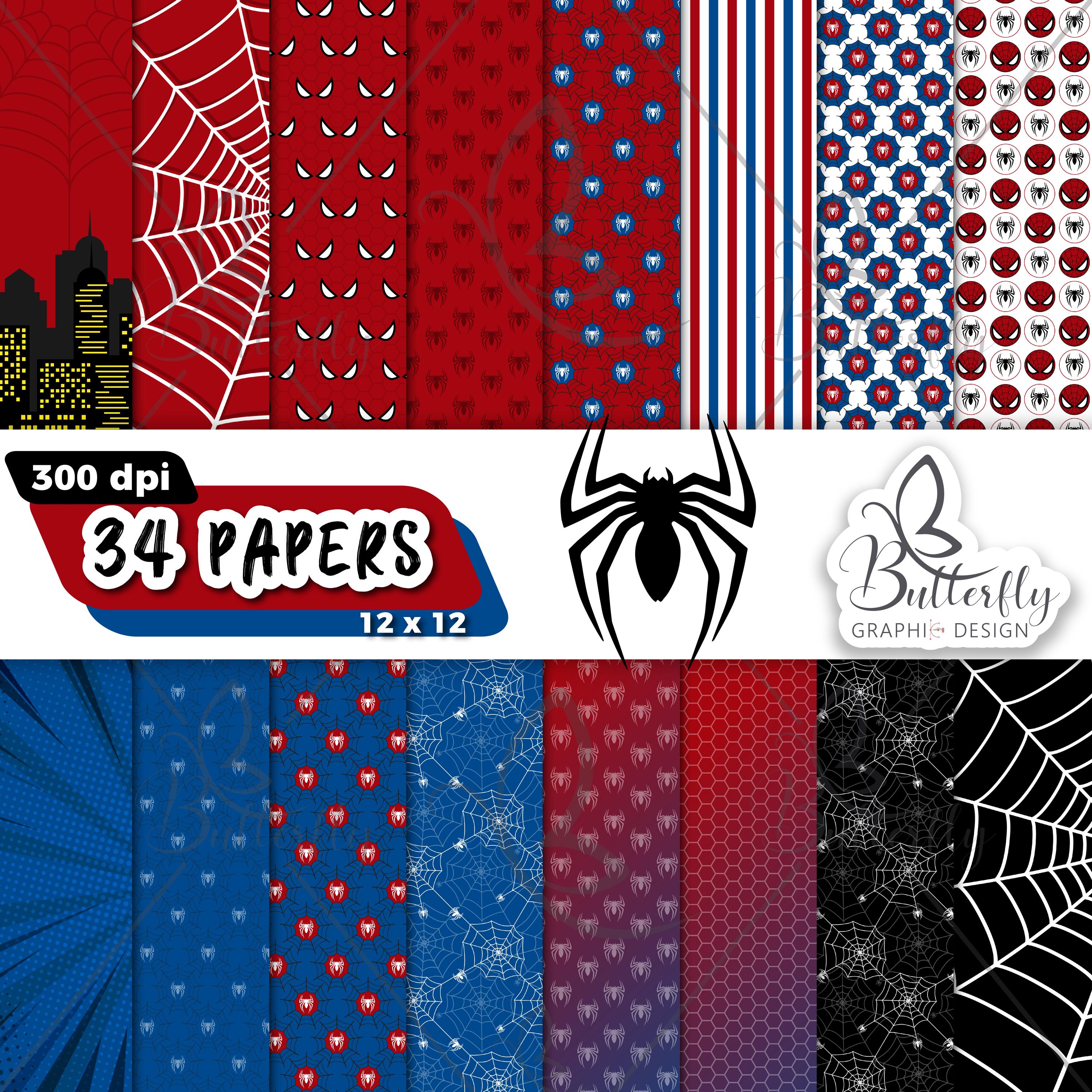 Spider Digital Paper, Scrapbook Hero - Etsy