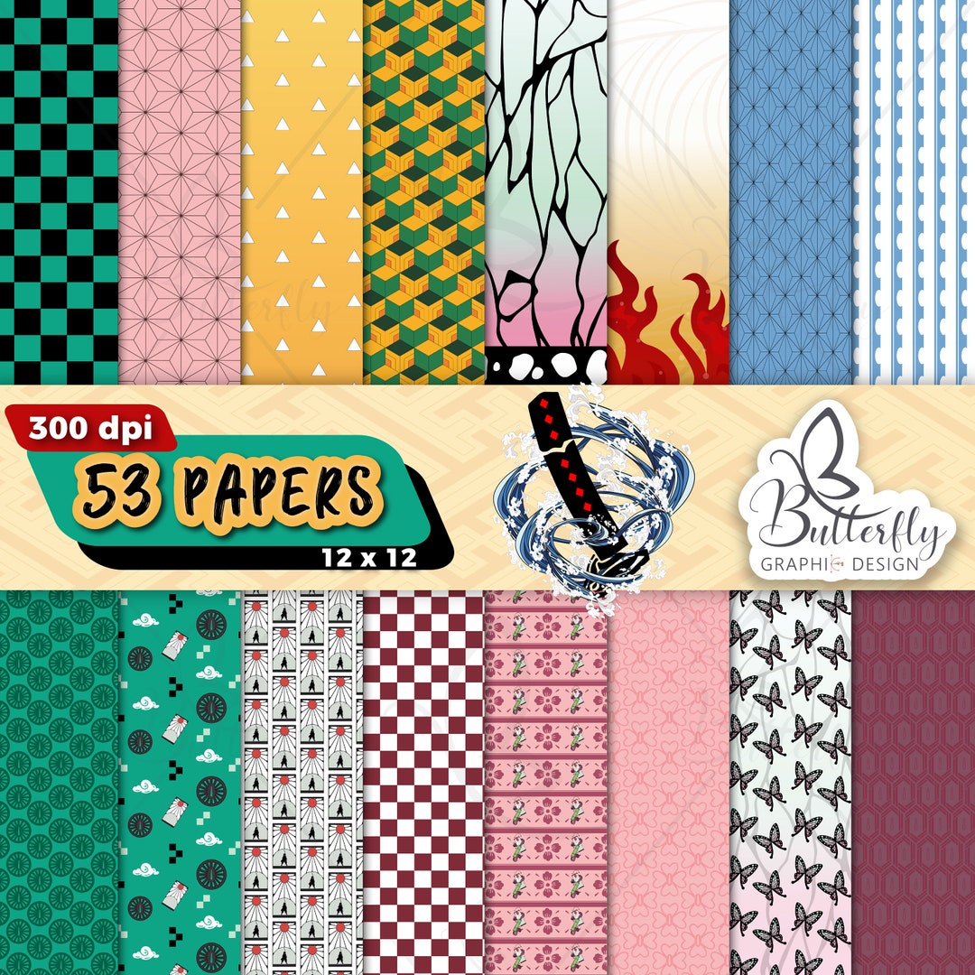 Anime Digital Paper, Scrapbook, Wallpaper Anime - Etsy