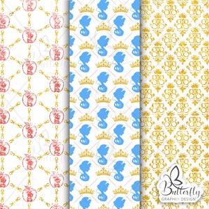 White Princess Pink Digital Paper, Scrapbook Princess - Etsy