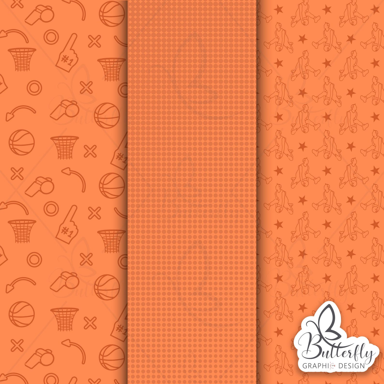 Basketball Digital Paper, Scrapbook Basketball - Etsy