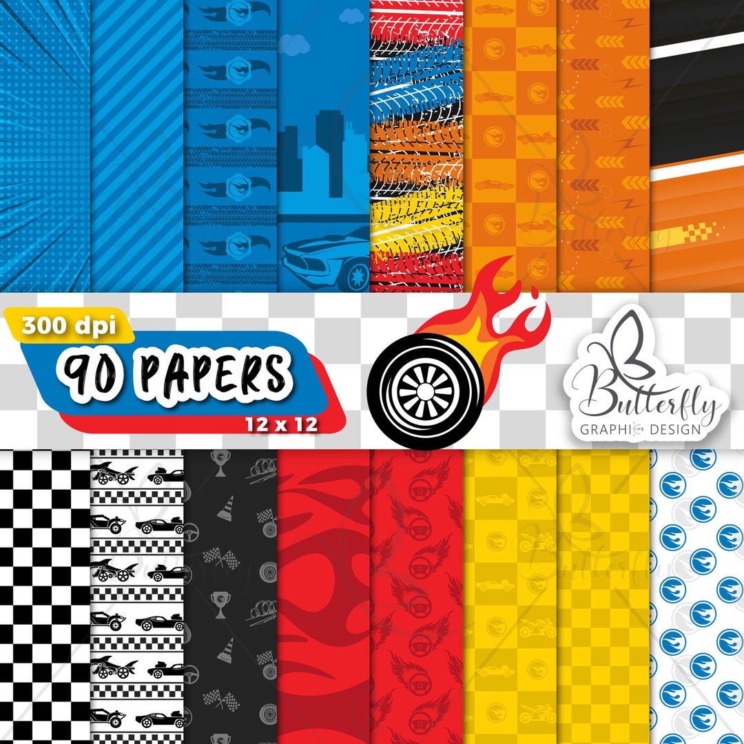 Race Digital Paper, Scrapbook - Etsy