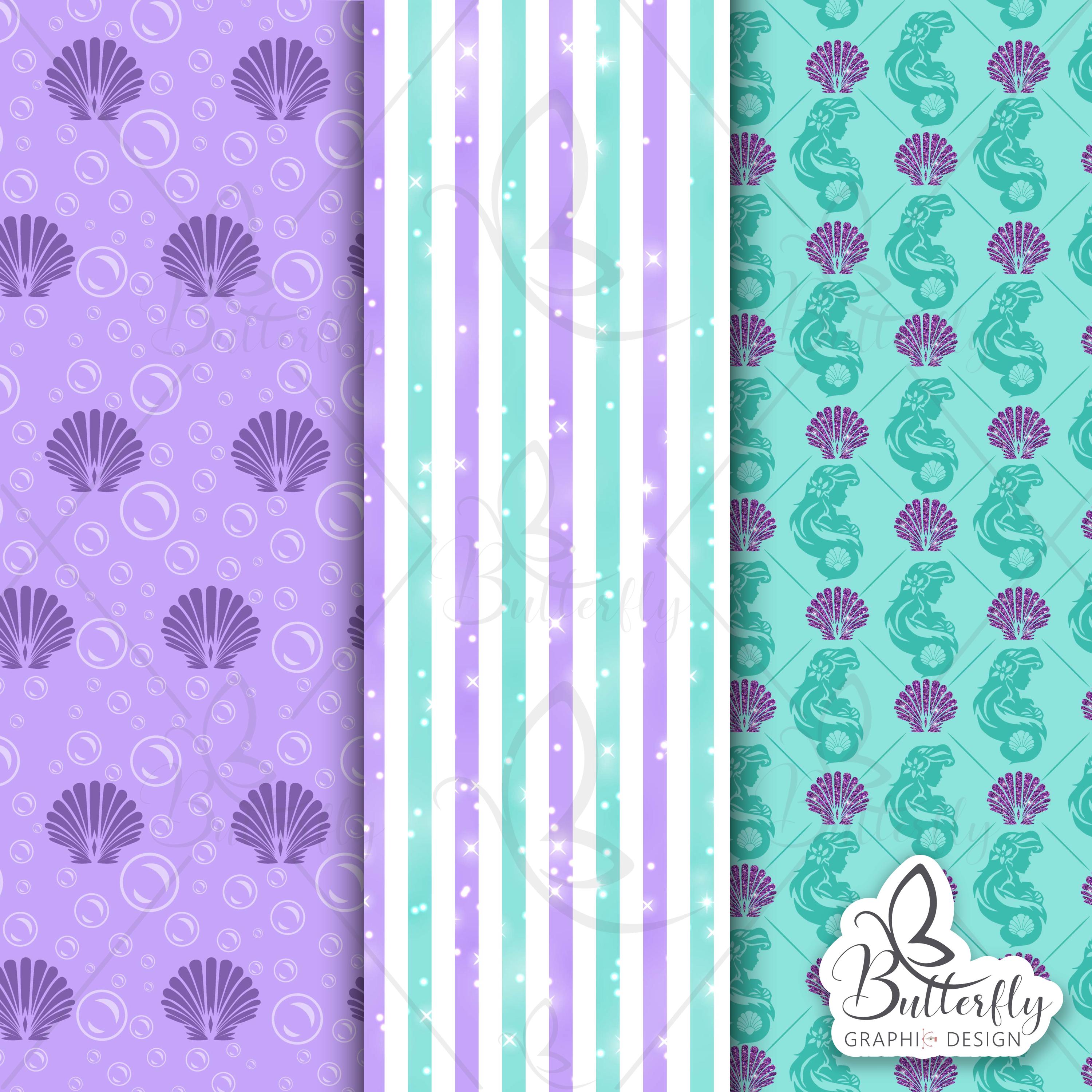 Little Princess Digital Paper, Mermaid Scrapbook Princess, Seamless ...