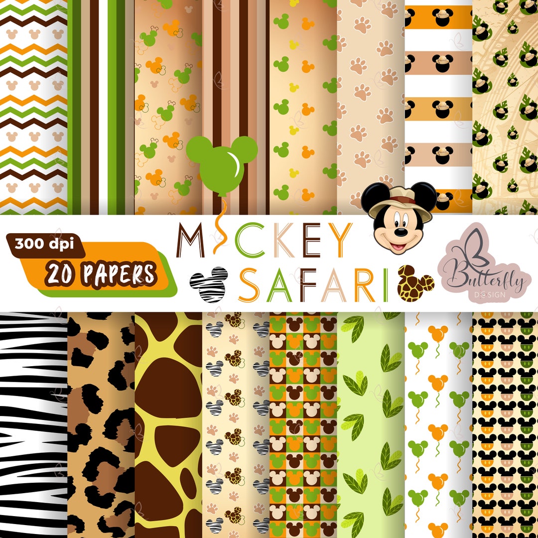 Mouse Safari Digital Paper, Scrapbook Safari - Etsy