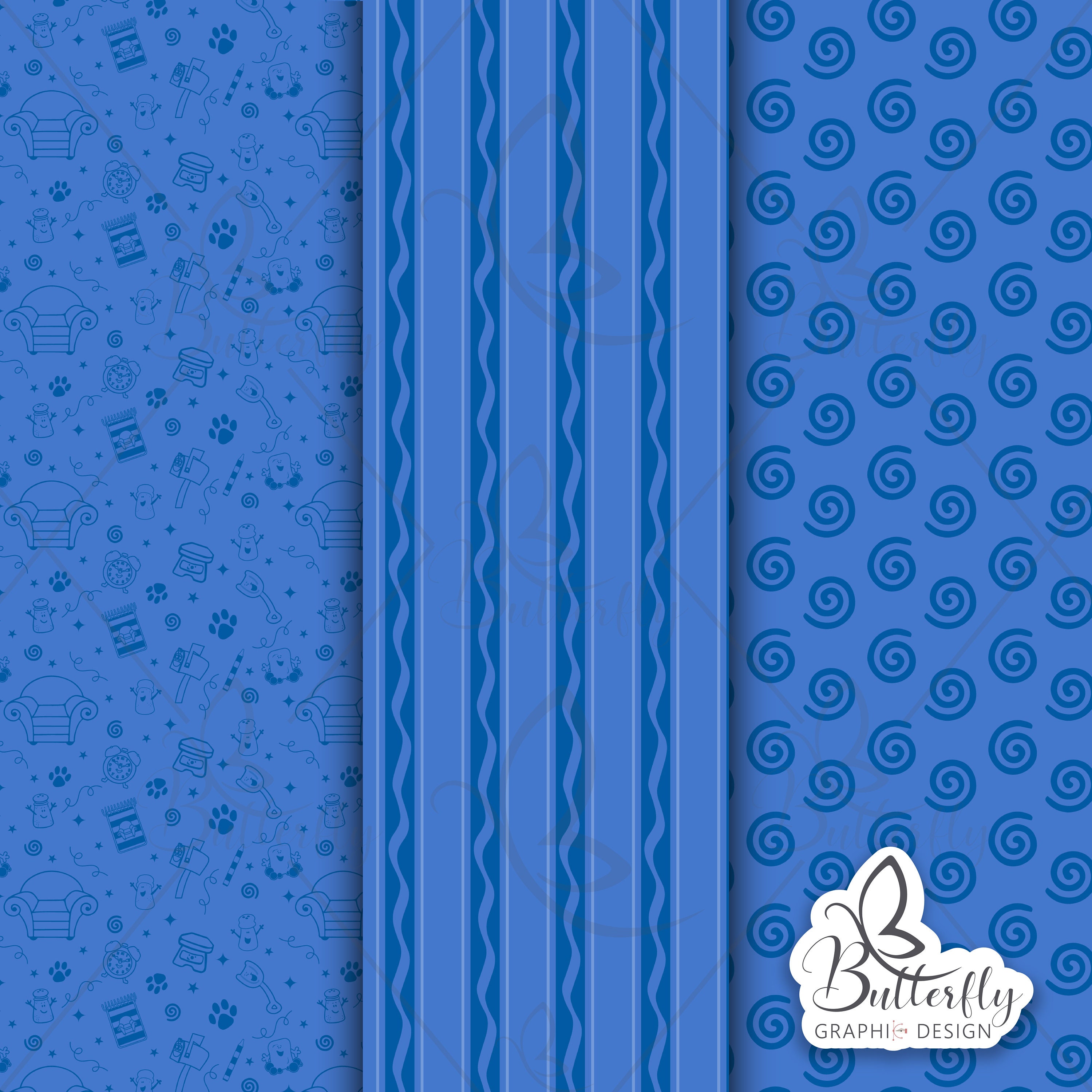 Clues Dog Digital Paper, Scrapbook Blue Dog, Wallpaper - Etsy