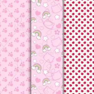 Kawaii Kitty Cat Digital Paper, Scrapbook Cat - Etsy