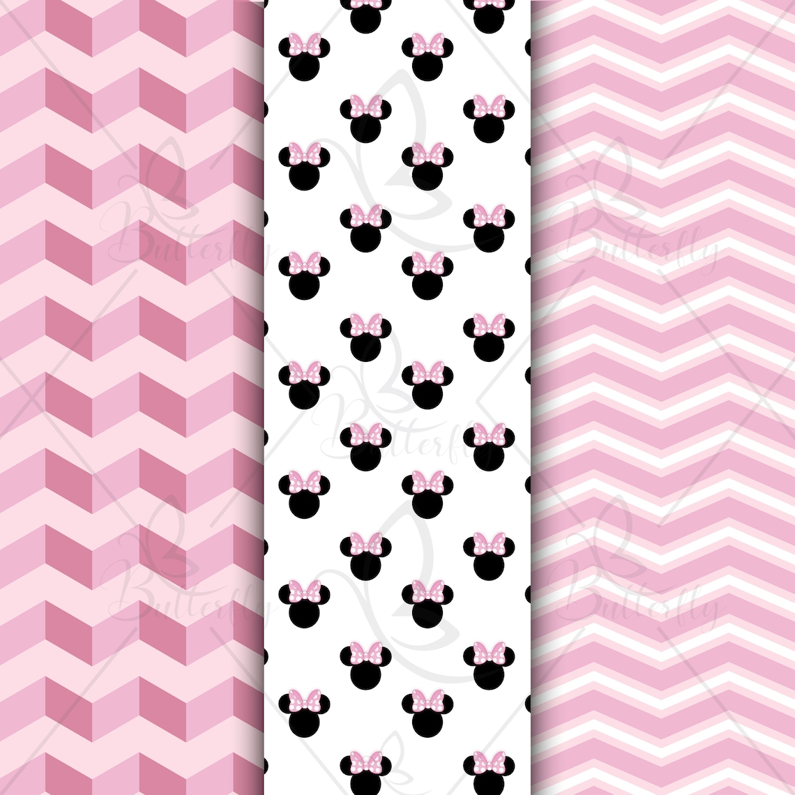 Mouse Pink Digital Paper, Scrapbook Mouse Pink, Wallpaper - Etsy