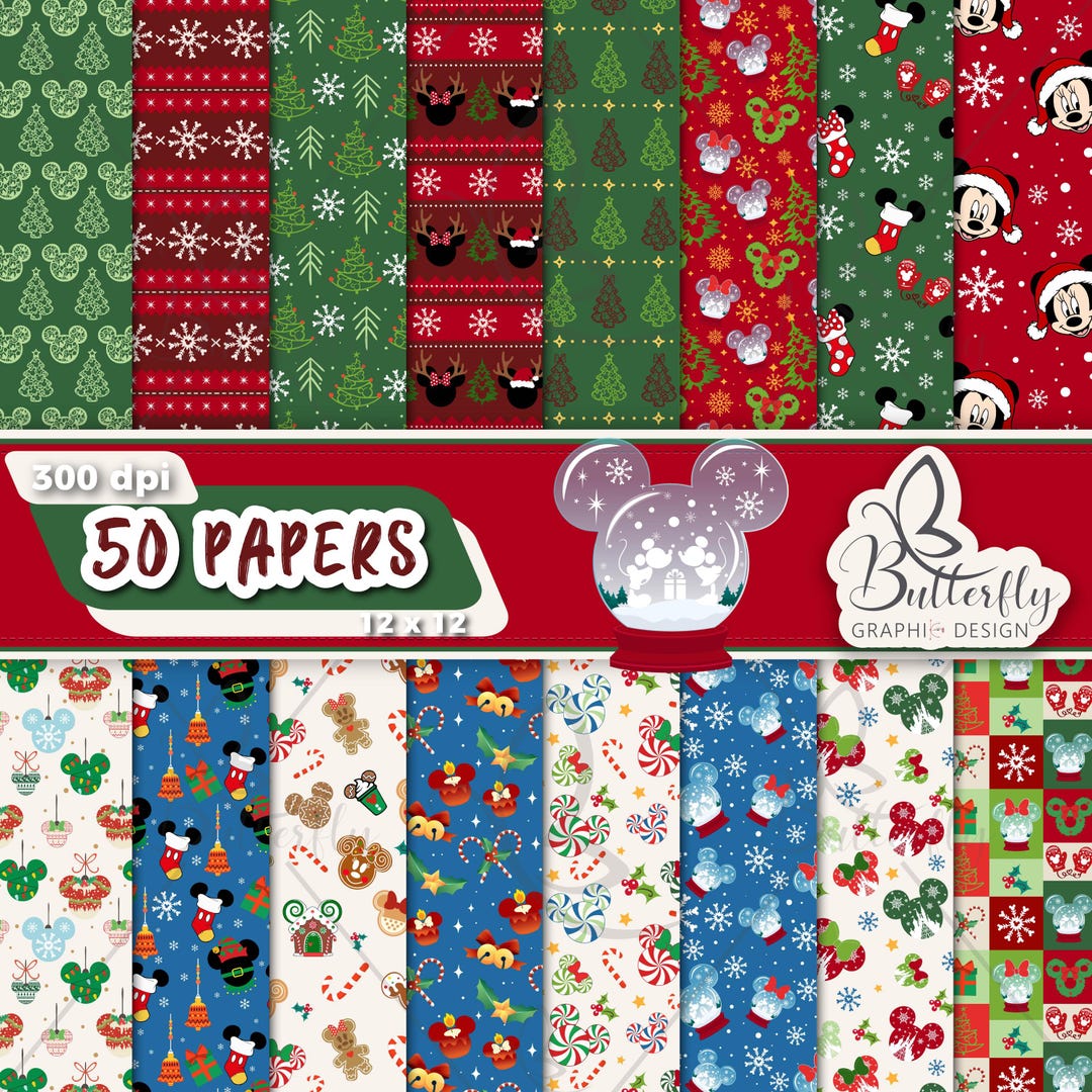 Mouse Christmas Digital Paper, Scrapbook Christmas - Etsy