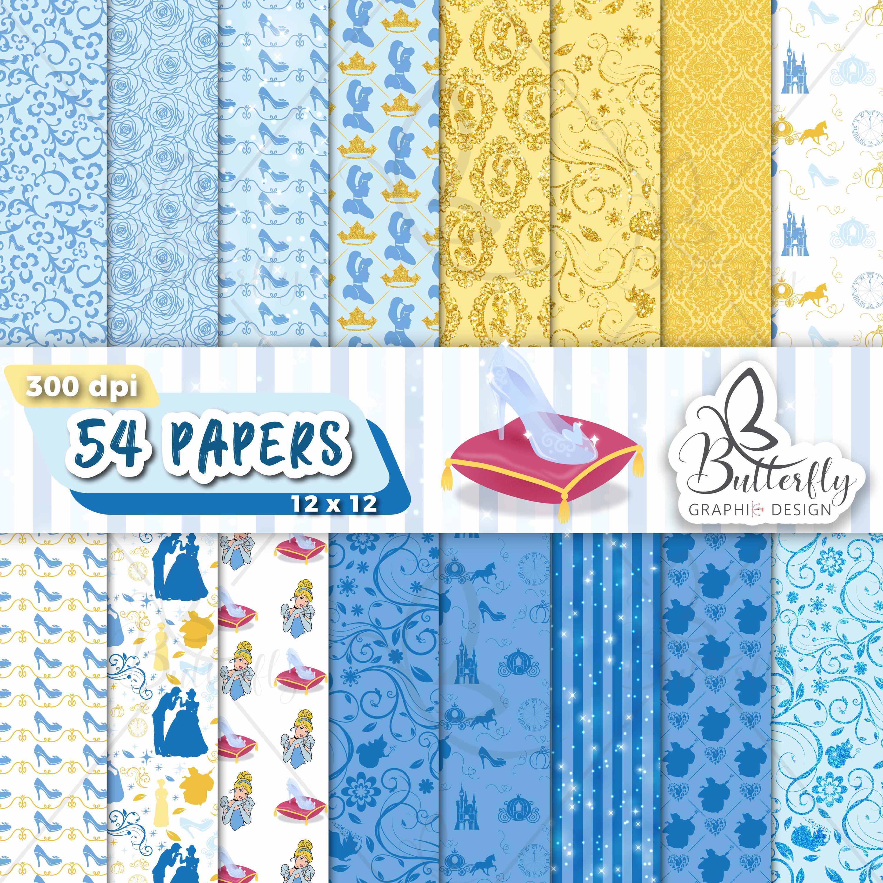 Princess Blue Digital Paper, Scrapbook Princess, Seamless Pattern - Etsy