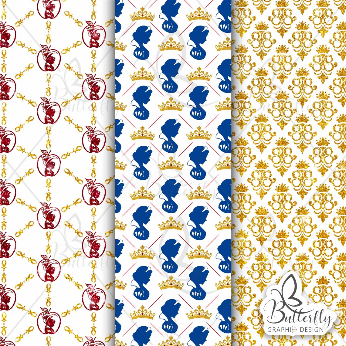 White Princess Digital Paper, Scrapbook Princess - Etsy