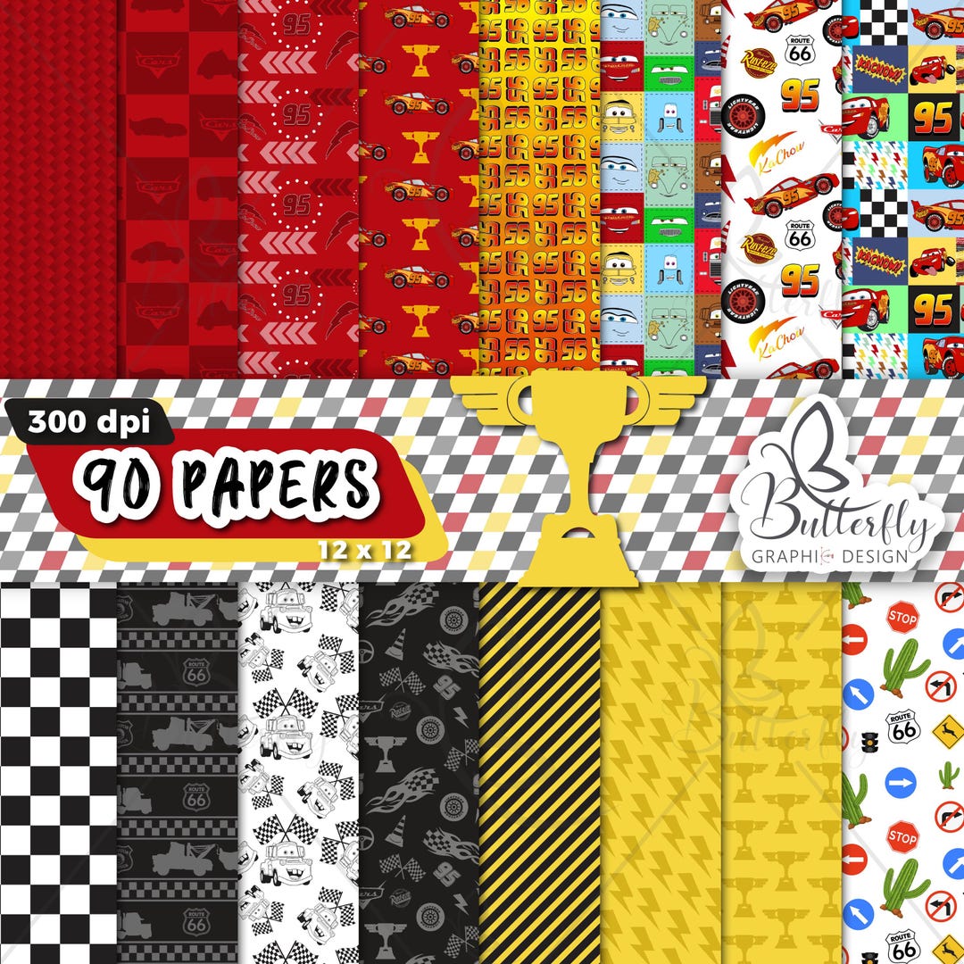 Cars Digital Paper, Scrapbook Cars - Etsy