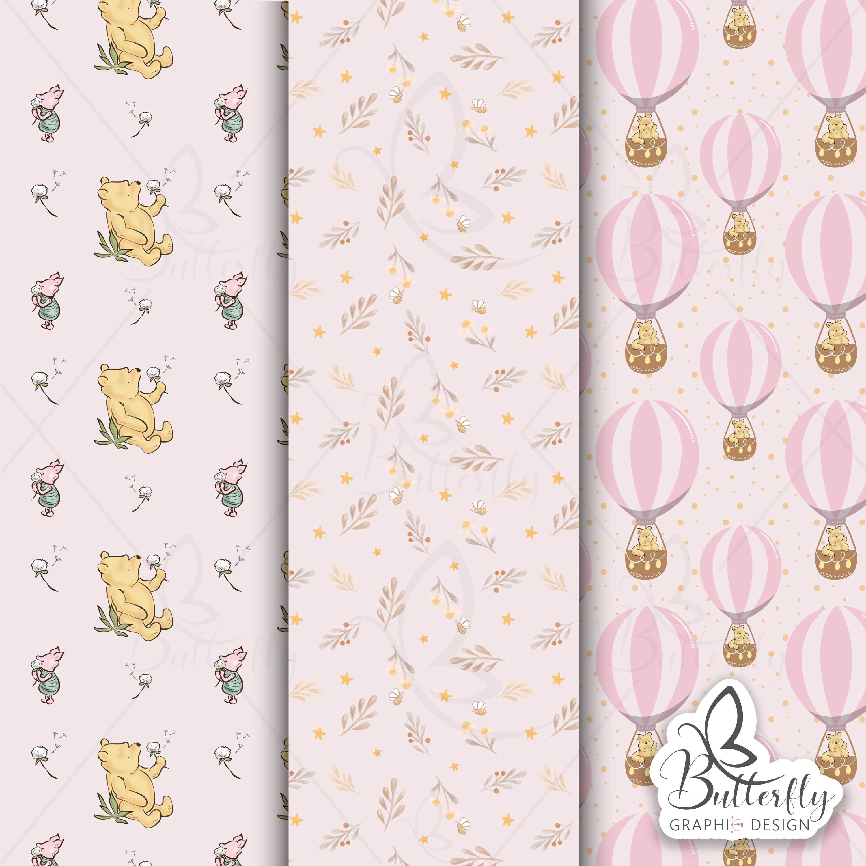 Honey Watercolor Digital Paper, Pooh Watercolor Winnie Digital Paper ...