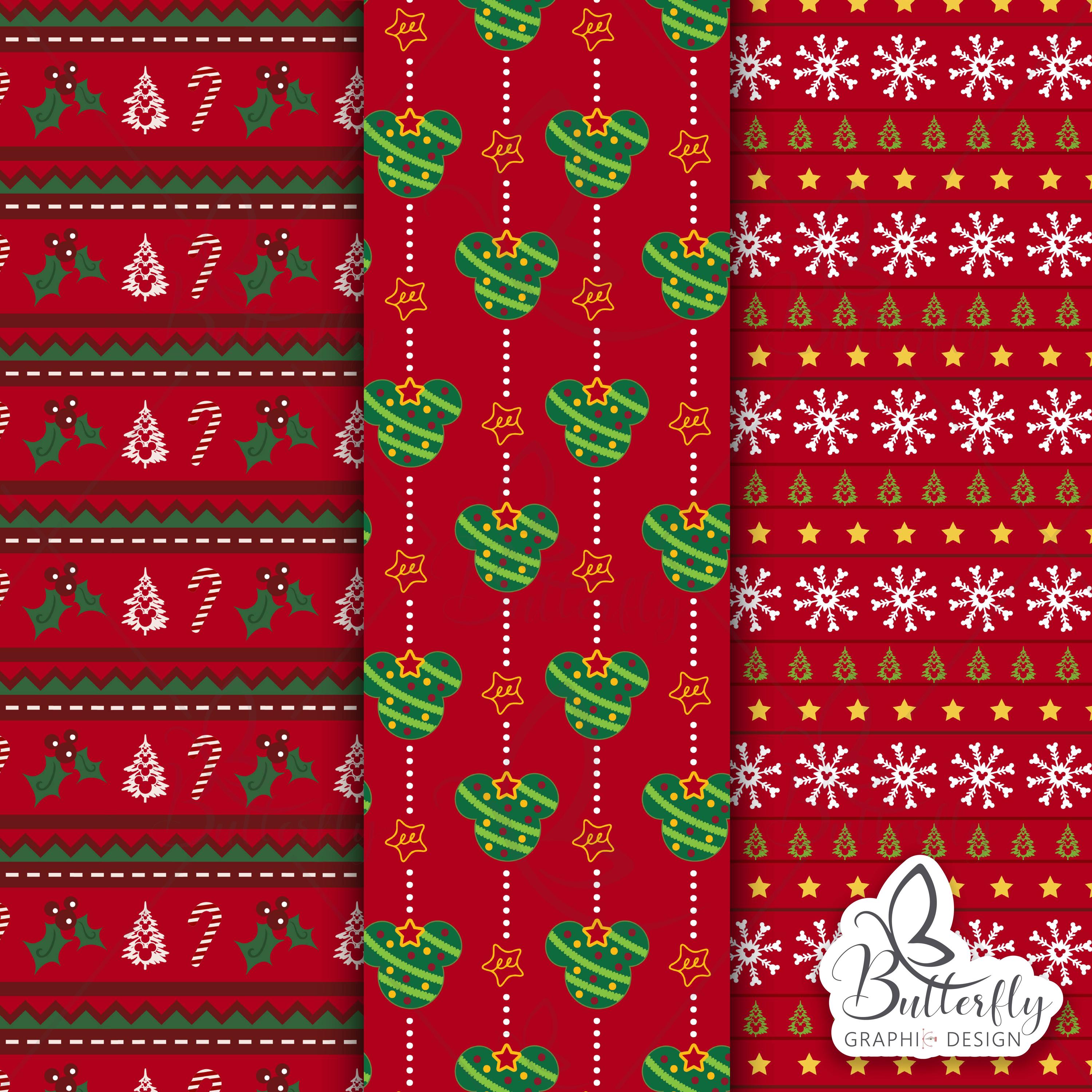Mouse Christmas Digital Paper, Scrapbook Christmas - Etsy