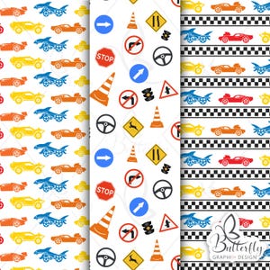 Race Digital Paper, Scrapbook - Etsy