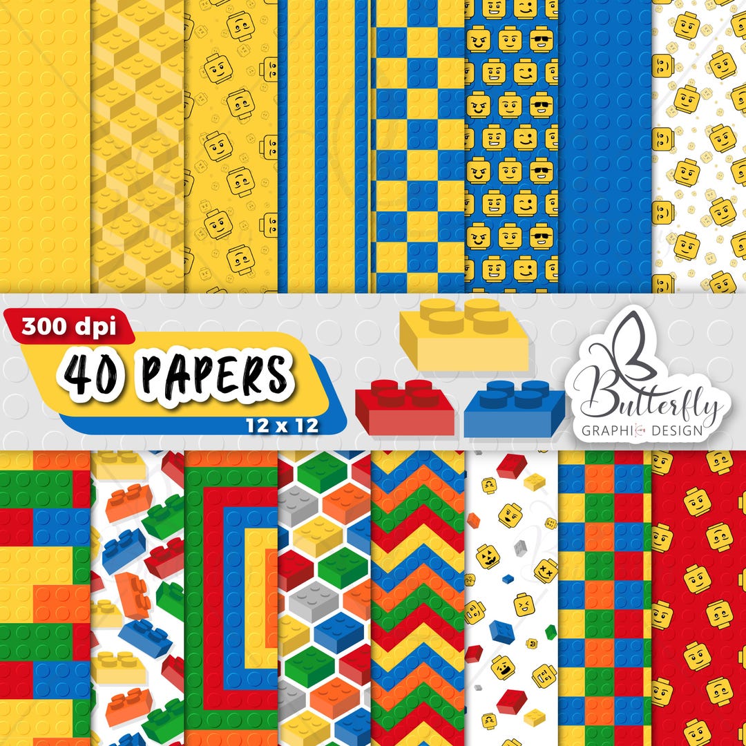 Blocks Digital Paper, Scrapbook Blocks - Etsy