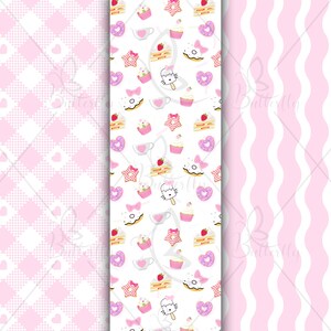 Kawaii Kitty Cat Digital Paper, Scrapbook Cat - Etsy