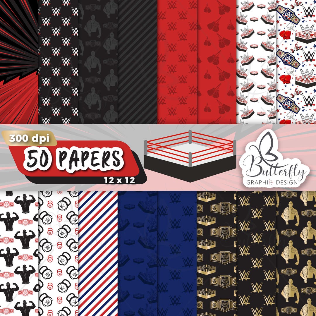 Wrestling Fight Digital Paper, Scrapbook Fight, Background Fight ...