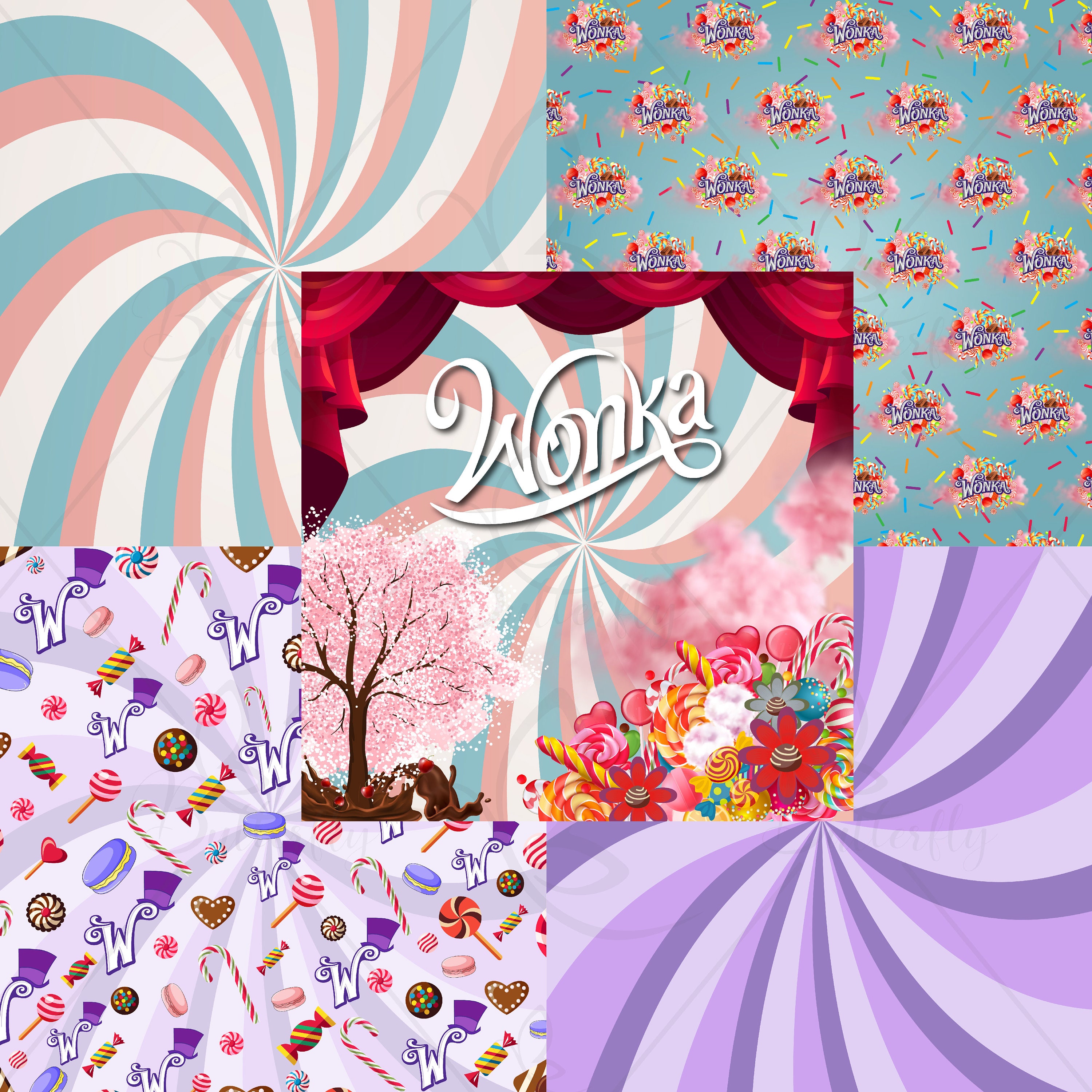 Chocolate Factory Digital Papers, Scrapbook, Wallpaper - Etsy