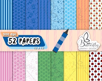 Clues Dog Digital Paper, Scrapbook Blue Dog, Wallpaper - Etsy