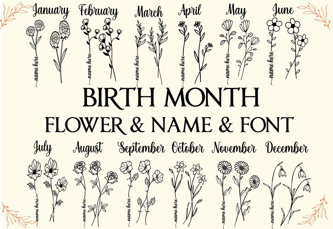 Birth Month Flower Svg | Birthday Flower SVG | Birth Flower SVG Bundle ...