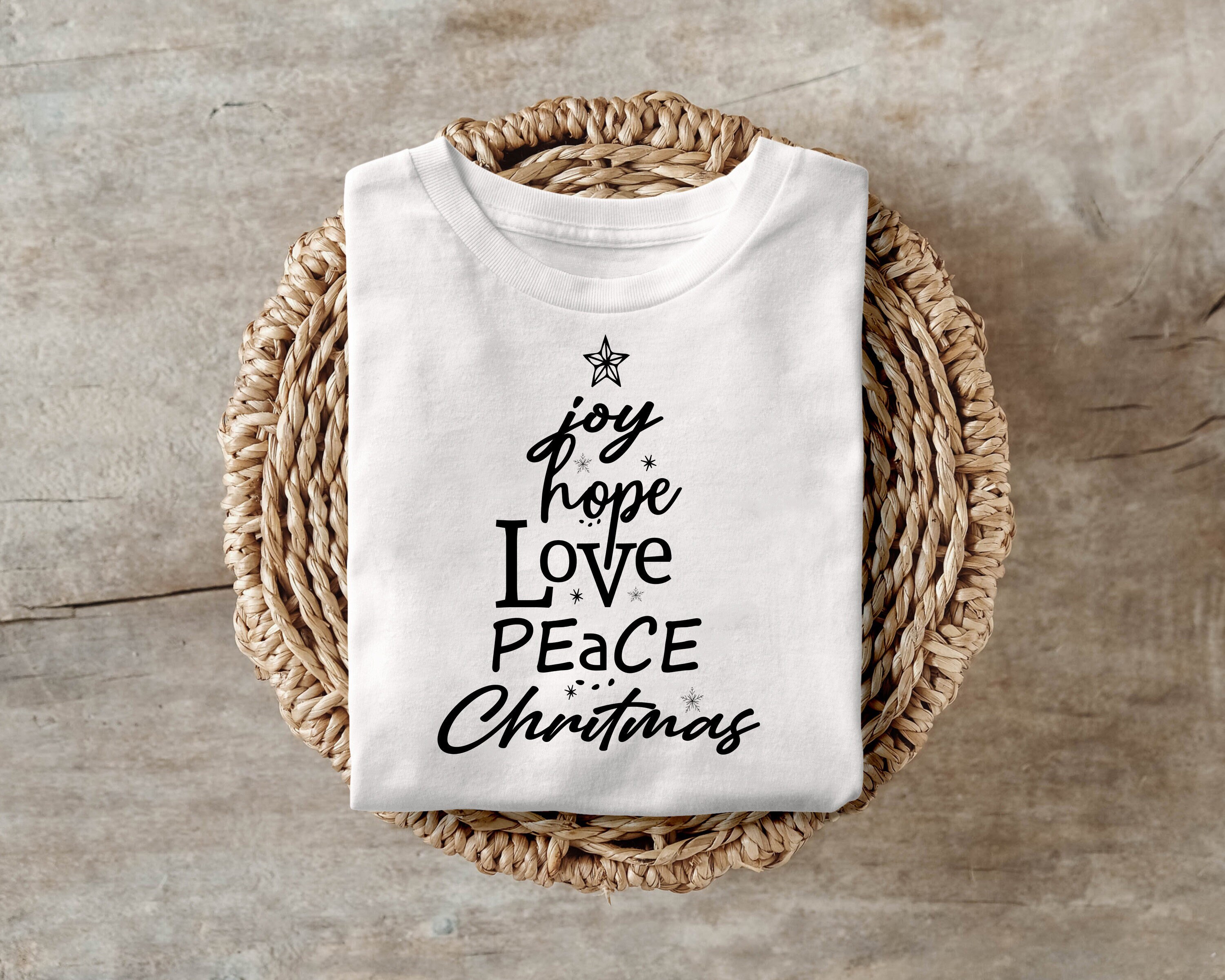 Christmas Tree SVG, Joy Svg, Peace Svg, Love Svg, Christmas Shirt ...