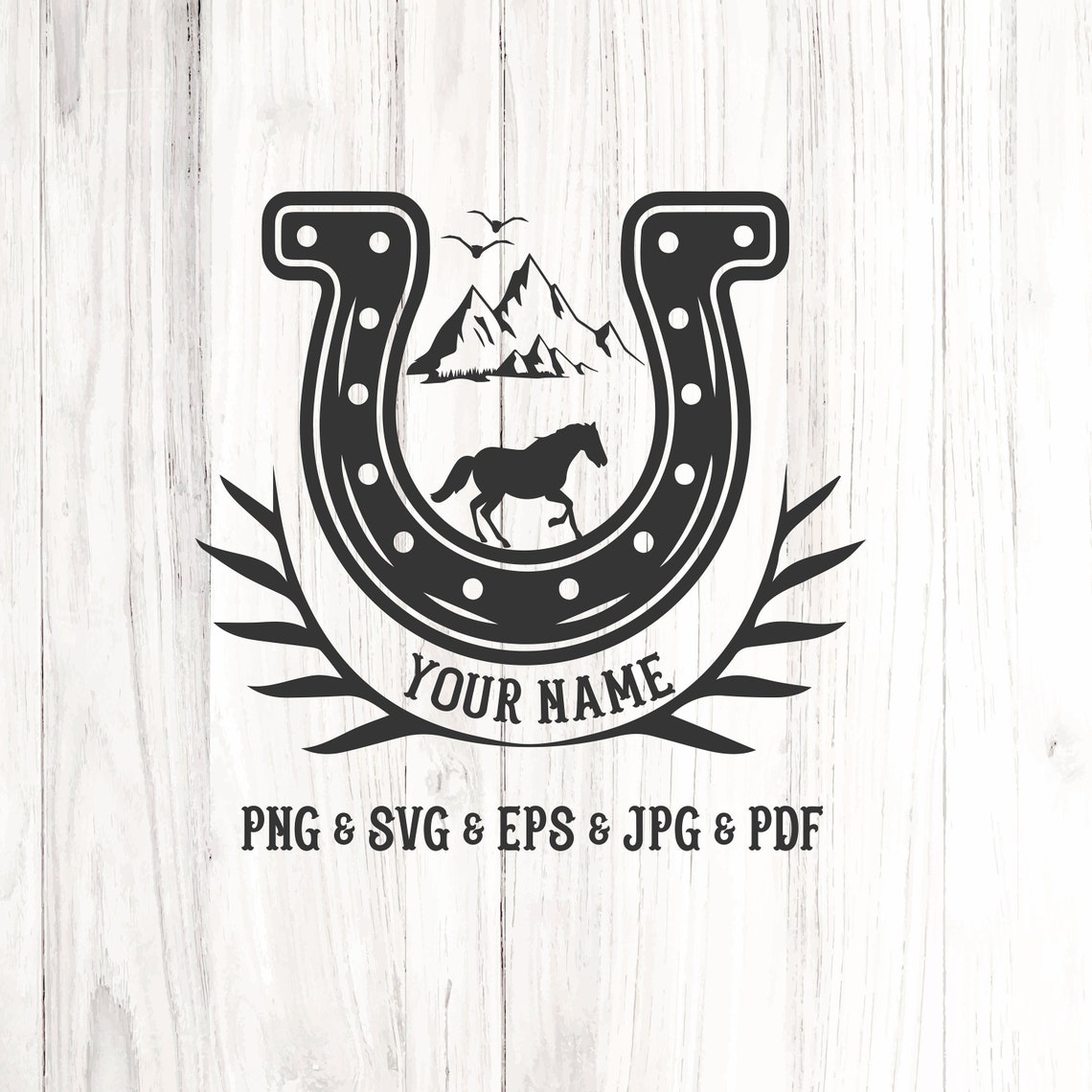 Horseshoe Name Sign SVG Laser Cut Template,horseshoe Svg Files, Horse Shoe Cut Files ,horse Shoe ...