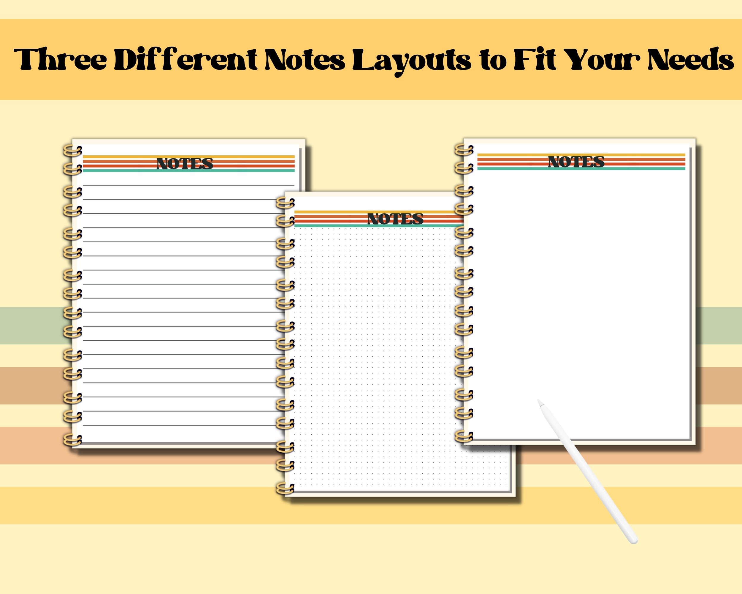 Retro Digital Planner, 2023 2024 Fully Hyperlinked Digital Planner ...