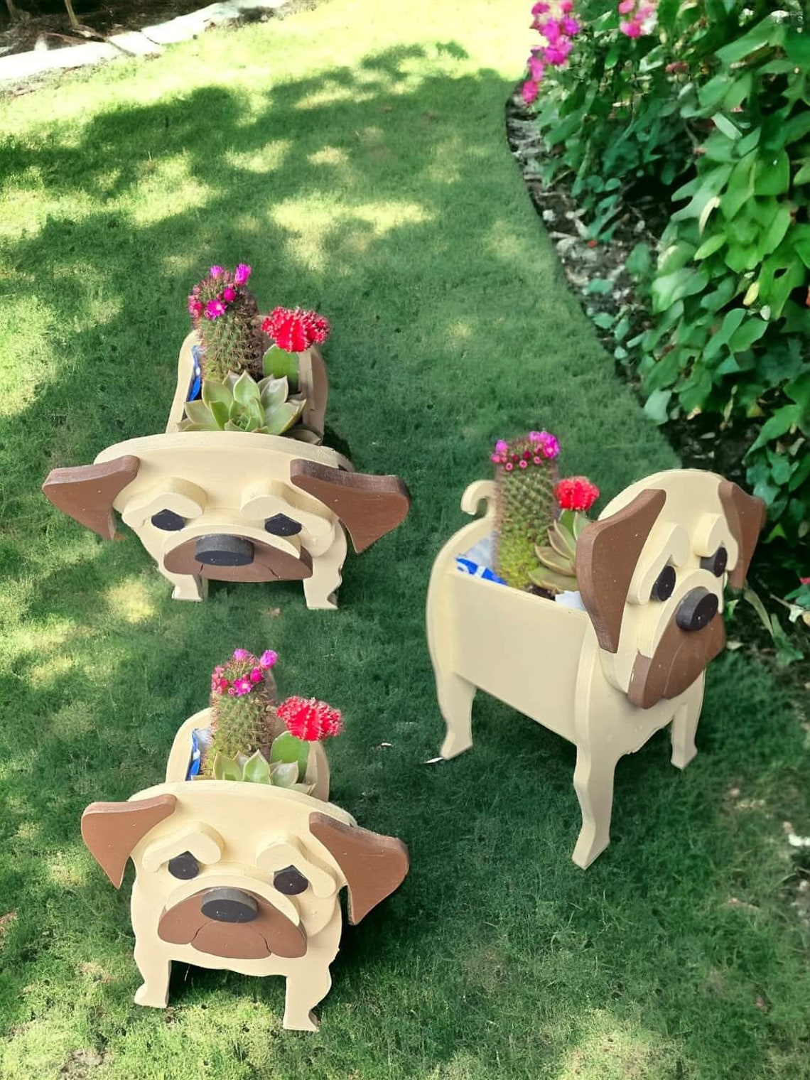 Handcrafted Wooden Animal Planters - Etsy