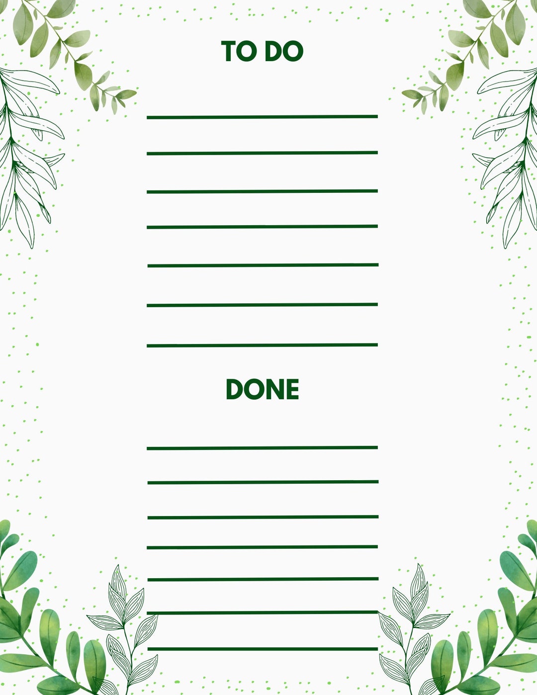 To Do Done Printable - Etsy