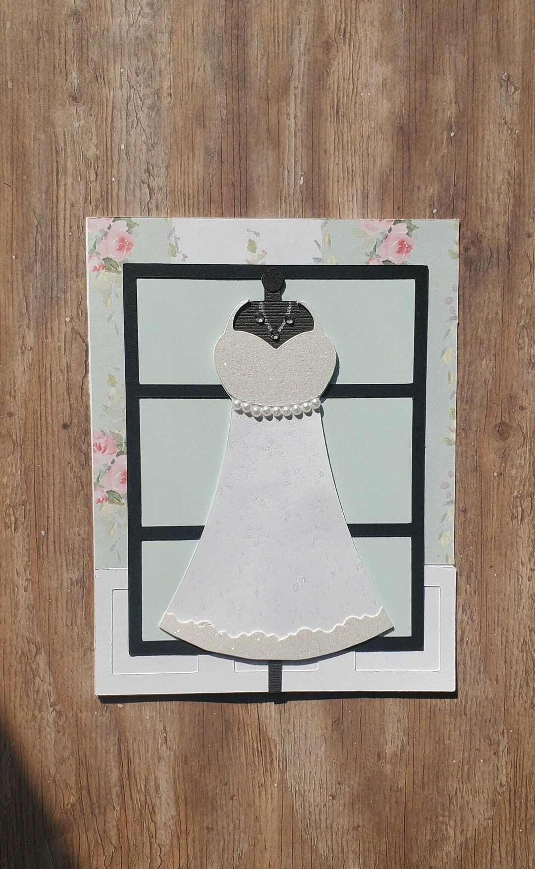 Handmade Wedding Dress Card for Weddings, Engagements, or Bridal ...