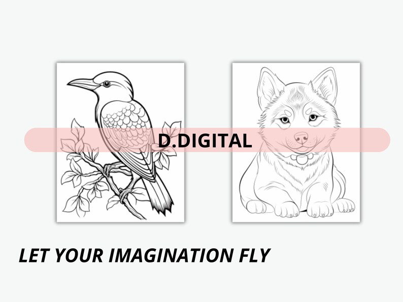 Animal Coloring Book, Coloring Pages for Kids and Adult, Animals for ...