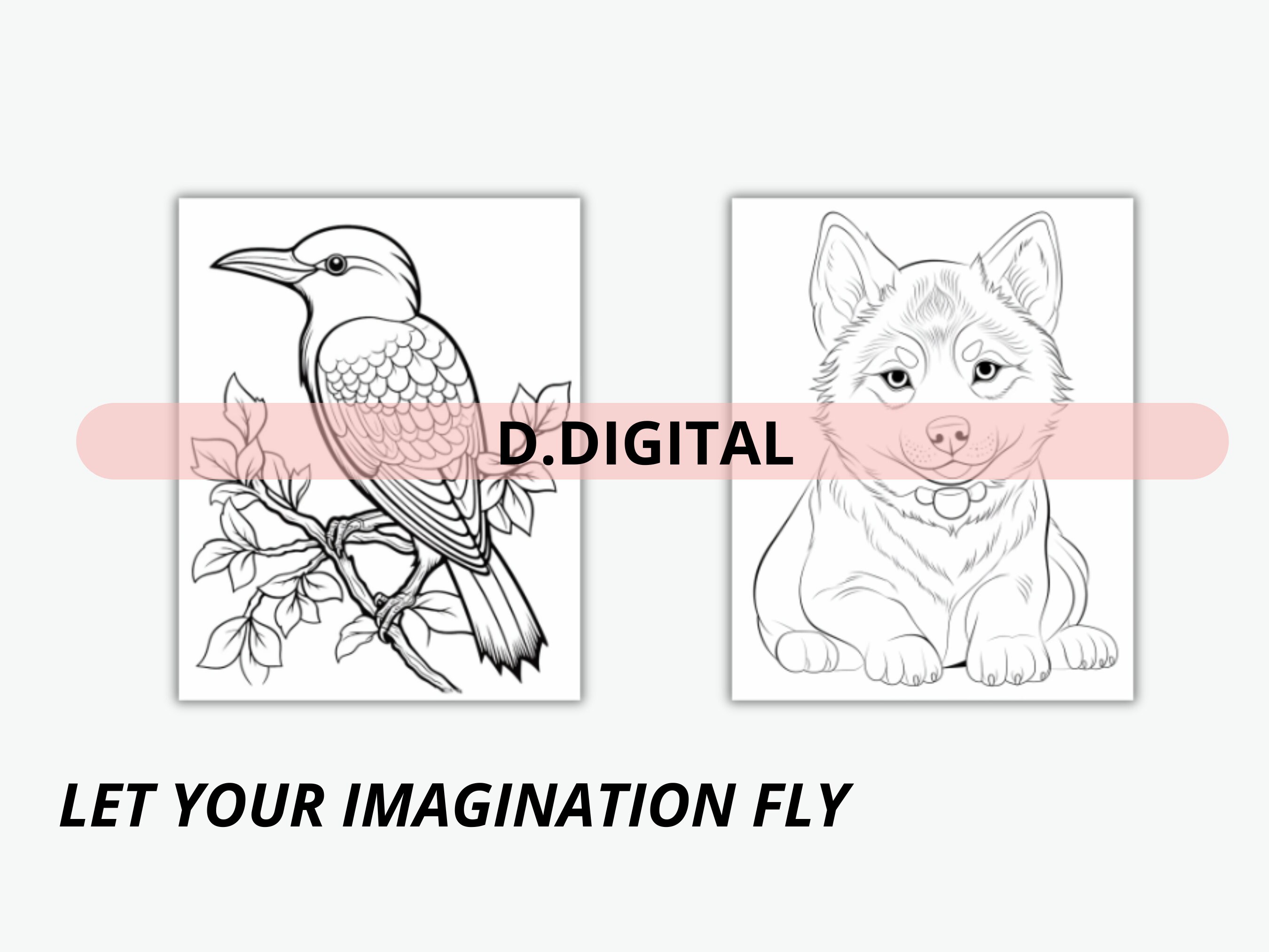 Animal Coloring Book, Coloring Pages for Kids and Adult, Animals for ...