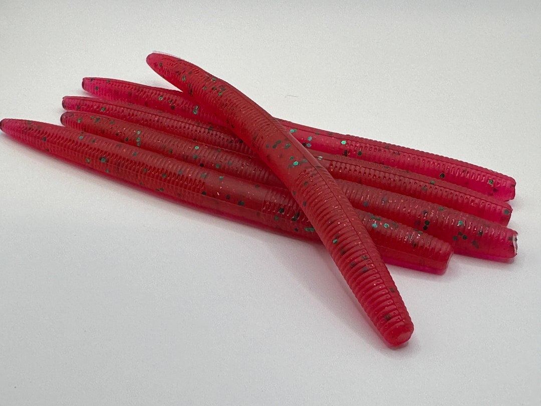 Strawberry 5" Senko Style Stick Bait, Pack of 10, Soft Plastic Lure ...