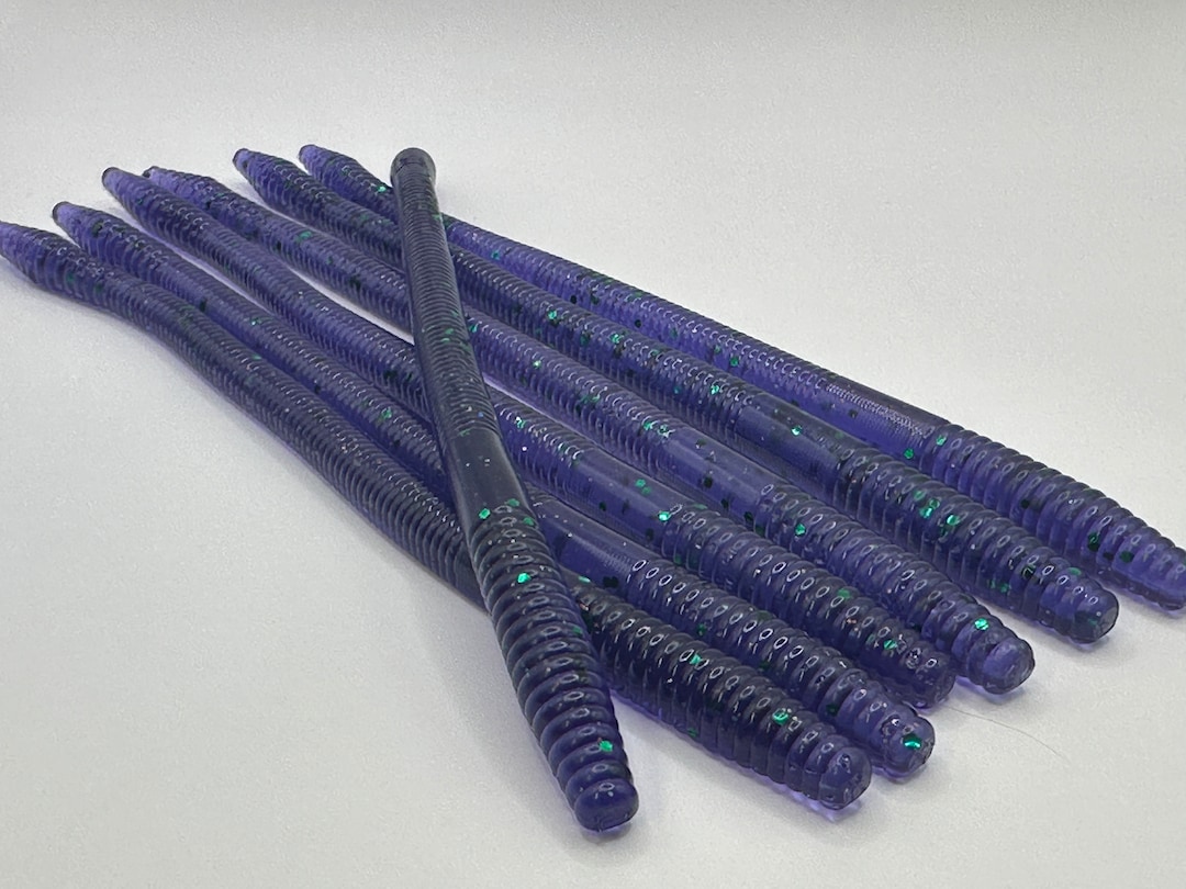 Junebug 6” Finesse Worm, Pack of 12, Soft Plastic Bait, Fishing Lure - Etsy