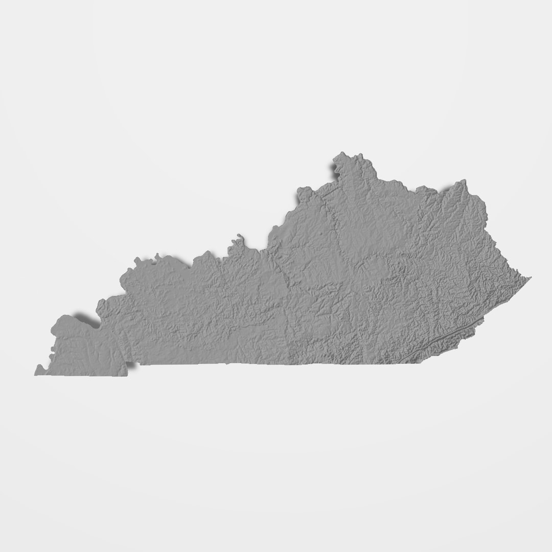 Kentucky STL File 3D Topographic Model Instant Download - Etsy
